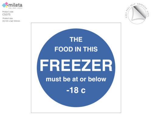 Freezer temperature guidance label