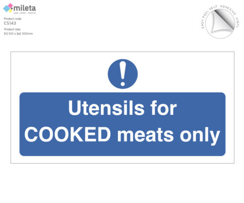 Utensils for cooked meats only notice