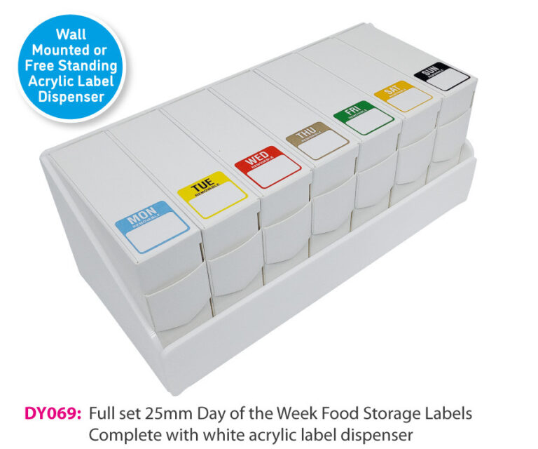 Day of the Week Colour Coded Food storage Labels - Mileta Signs and ...