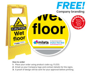 Caution Wet Floor Portable Yellow Safety Floor Stand