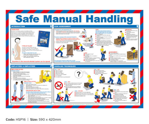 Safe Manual Handling Poster - HSP16 - Mileta Signs and Displays Limited