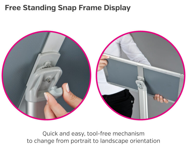 Free Standing Snap Frame Display - Silver | Mileta Signs & Displays Limited