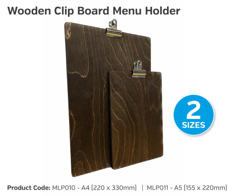 Wooden Clip Board Menu Holder | Mileta Signs & Displays Limited