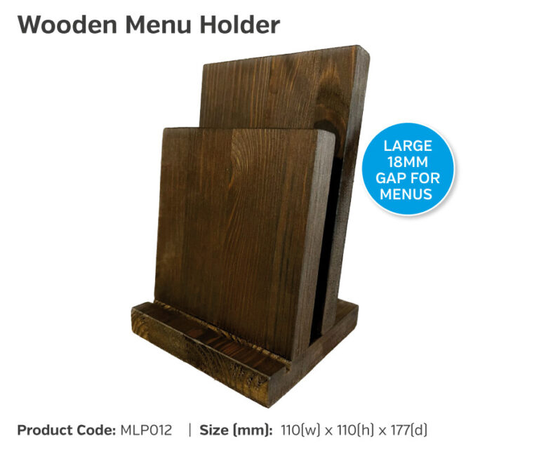 Lean Back Wooden Menu Holder