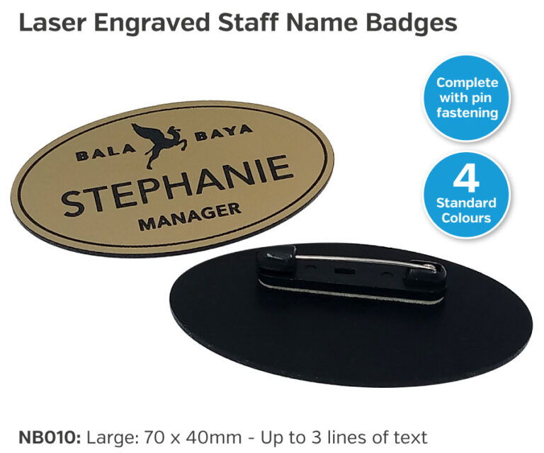 Large Laser Engraved Staff Name Badges