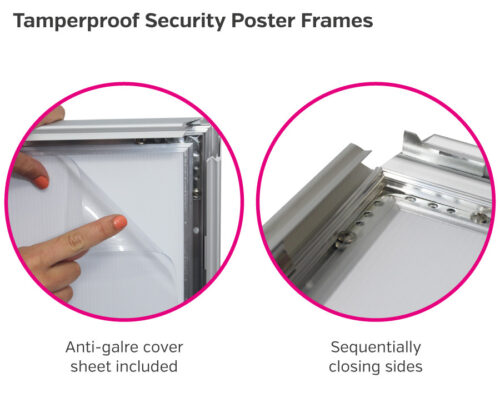 Tamperproof Security Poster Frames - 32mm Frame Profile | Mileta Signs ...