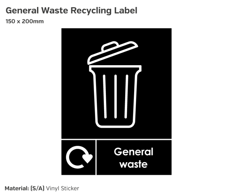 General Waste Recycling Label - Vinyl Sticker