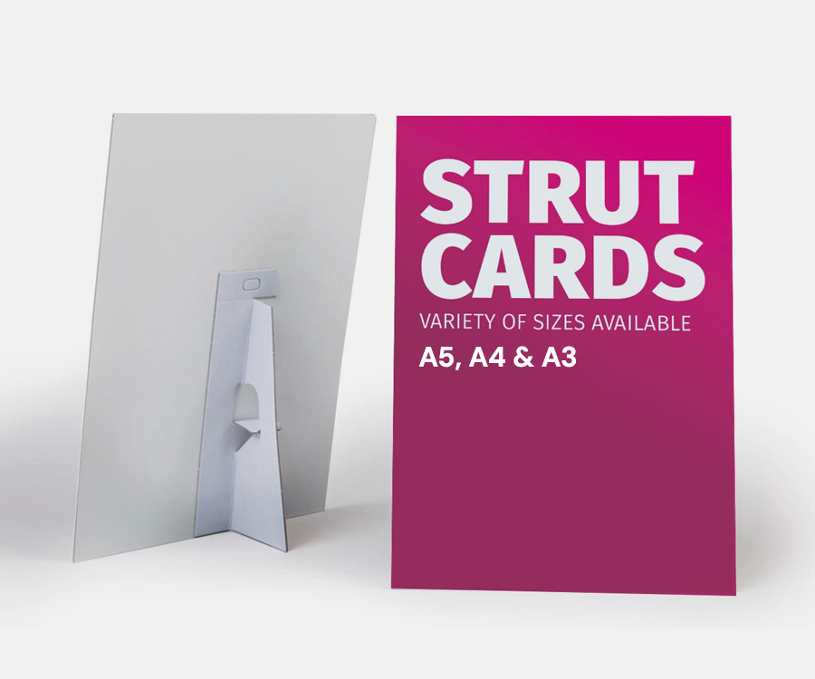 Strut Cards - Mileta Signs and Displays Limited