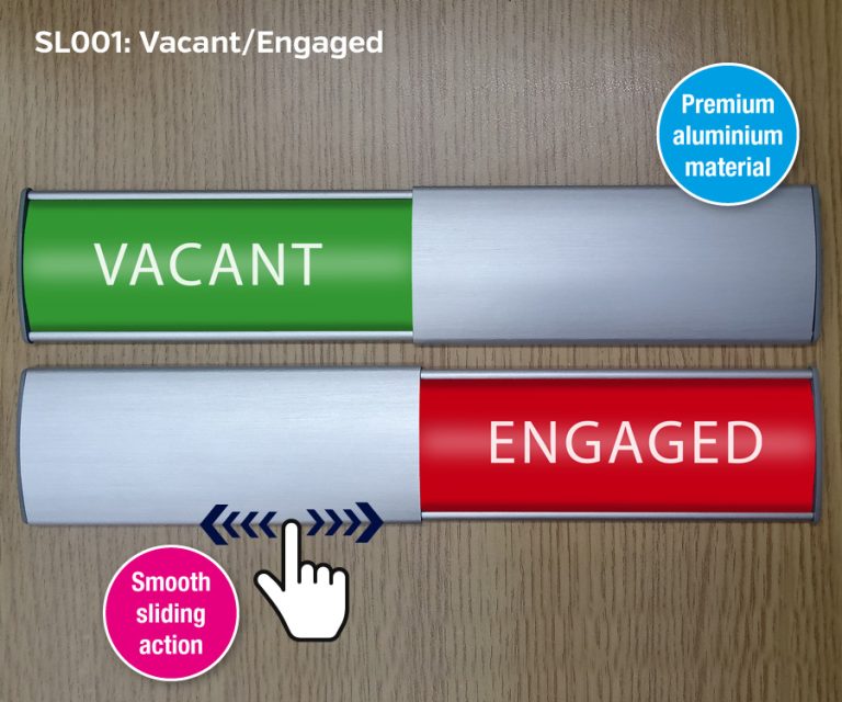 Sliding Door Sign - Engaged / Vacant - Mileta Signs and Displays Limited