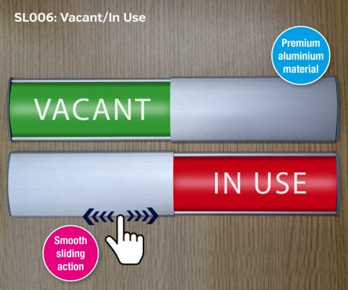 Sliding Door Sign - Vacant / In Use - Mileta Signs and Displays Limited