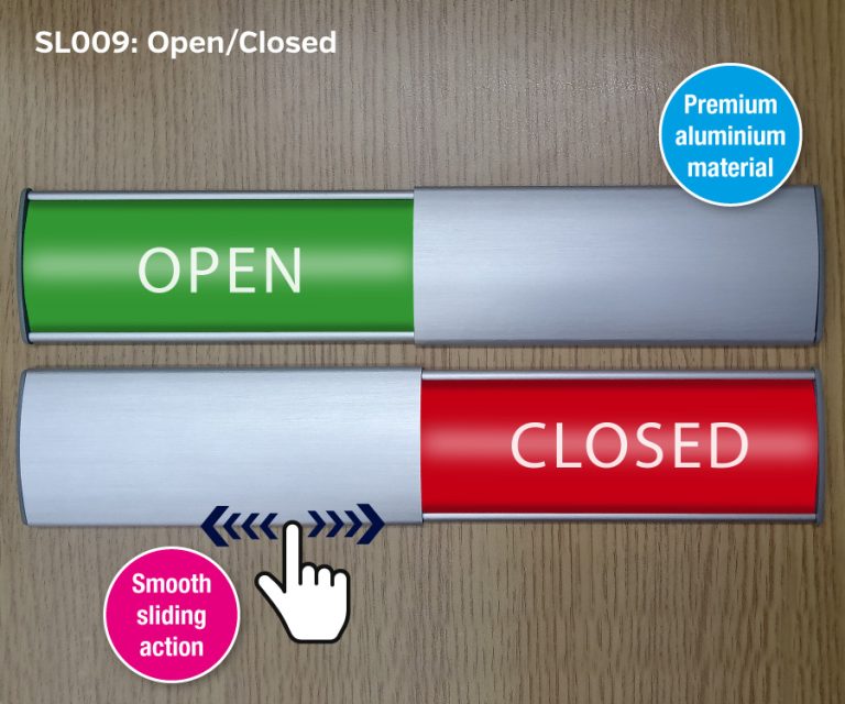 Sliding Door Sign - Open / Closed - Mileta Signs and Displays Limited